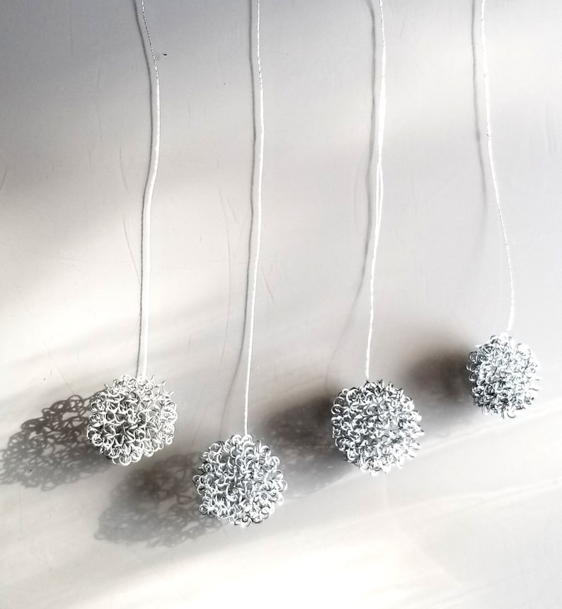 Wire Balls Christmas Tree Ornaments Twisted Metal Metal - Etsy