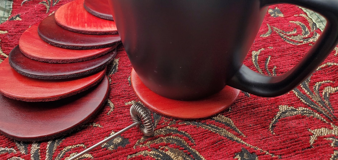 Leather Coasters Set of Four Trivets Variety of Colours Hand-dyed ...