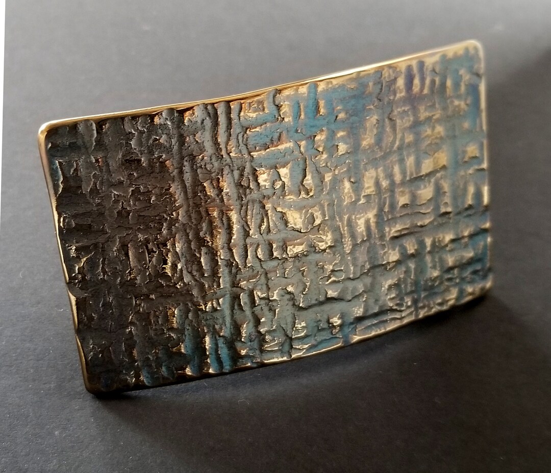 Belt Buckle, Unisex Blue Jean Buckle, Architectural Series, Gold & Blue ...