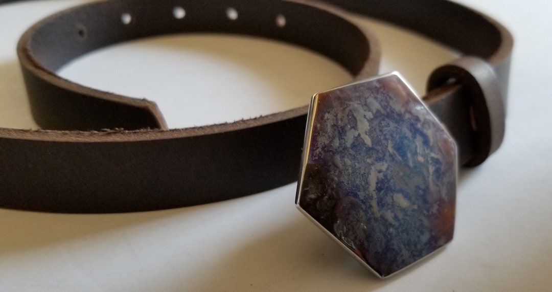 Belt and Buckle, Fits 7/8" or 1" INTERCHANGEABLE Belt & Hand Forged ...