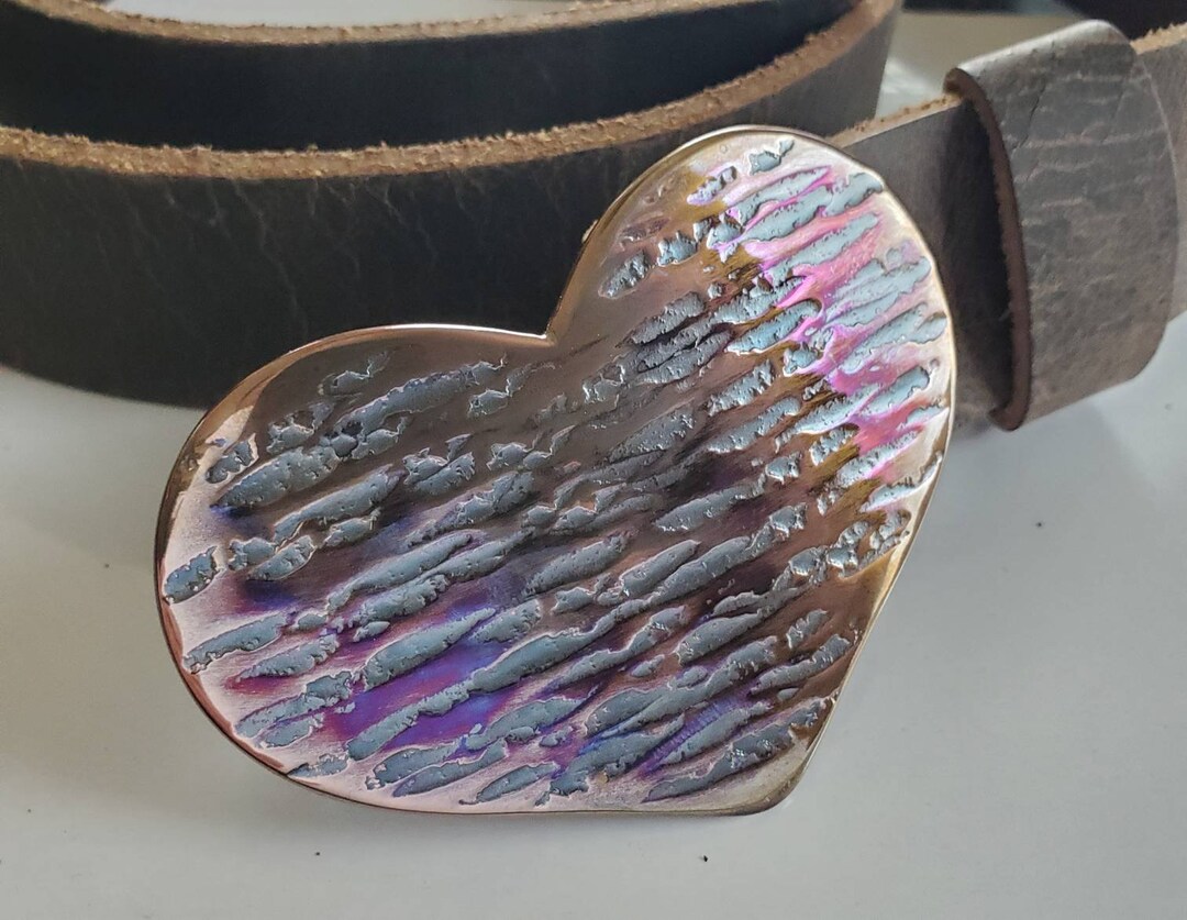 Purple Heart Buckle, Lover's Gift, Hand Forged Heart Buckle, Gift for ...