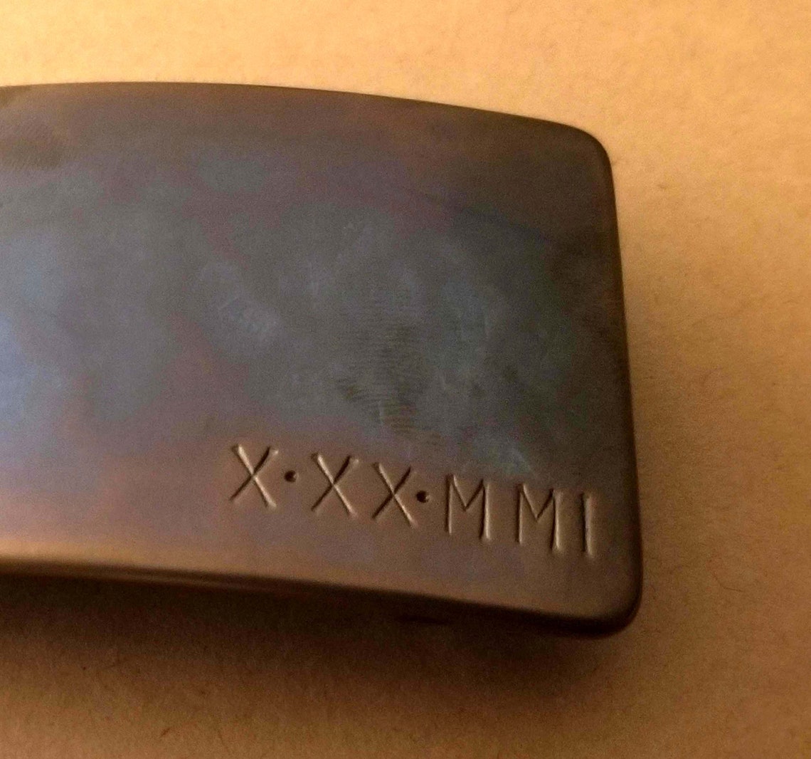 Roman Numeral Buckle With Leather Belt, Anniversary Gift, Belt & Buckle ...