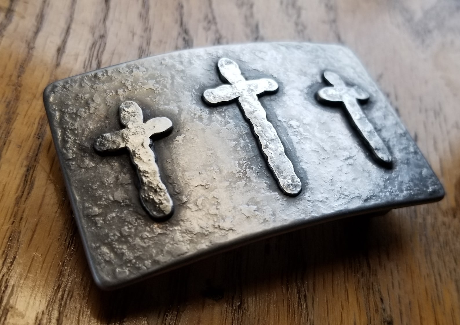 Belt Buckle Old Rugged Cross Hand Forged, Stainless Steel or Bronze ...