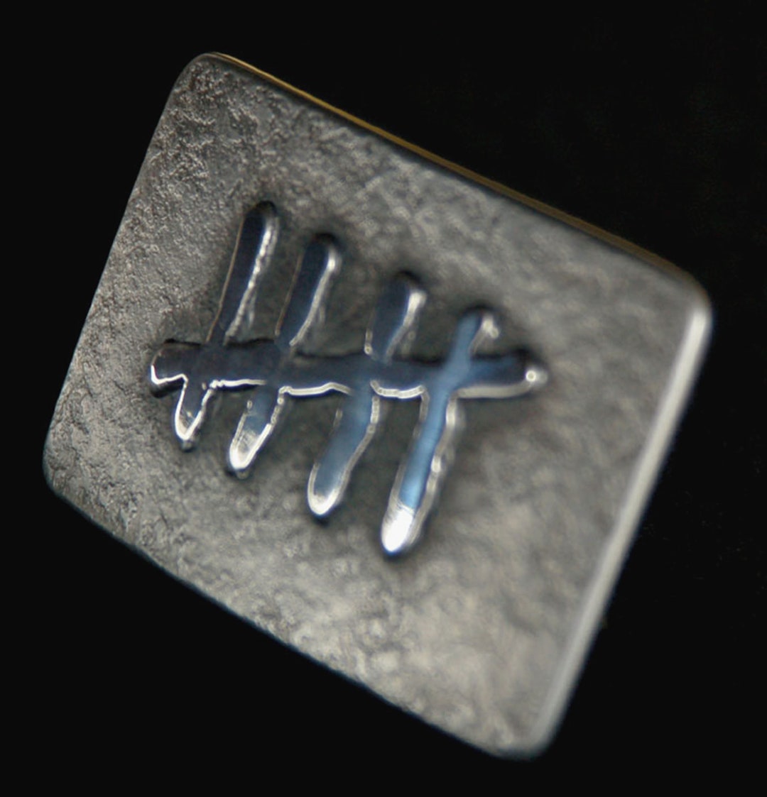 Hand Forged Tally Mark Belt Buckle, Silver or Bronze Anniversary - Etsy