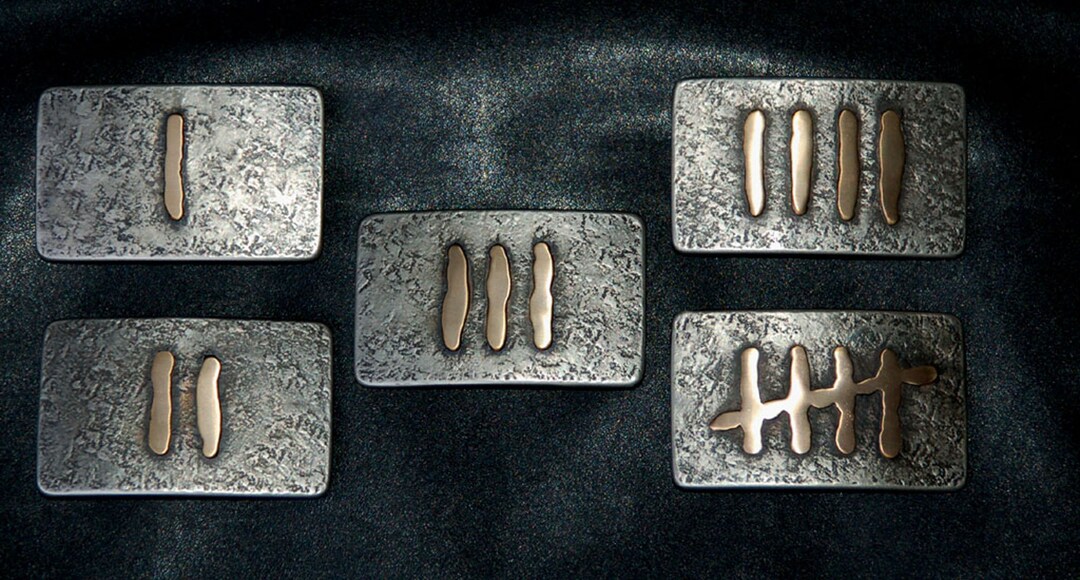 Belt Buckle Set Castaway Tally Marks Work Week Buckle Each Day of the ...