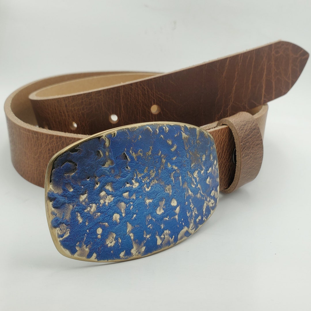 Blue Jean Buckle, Belt Buckle, Hand Forged, Blue Gold or Blue Silver ...