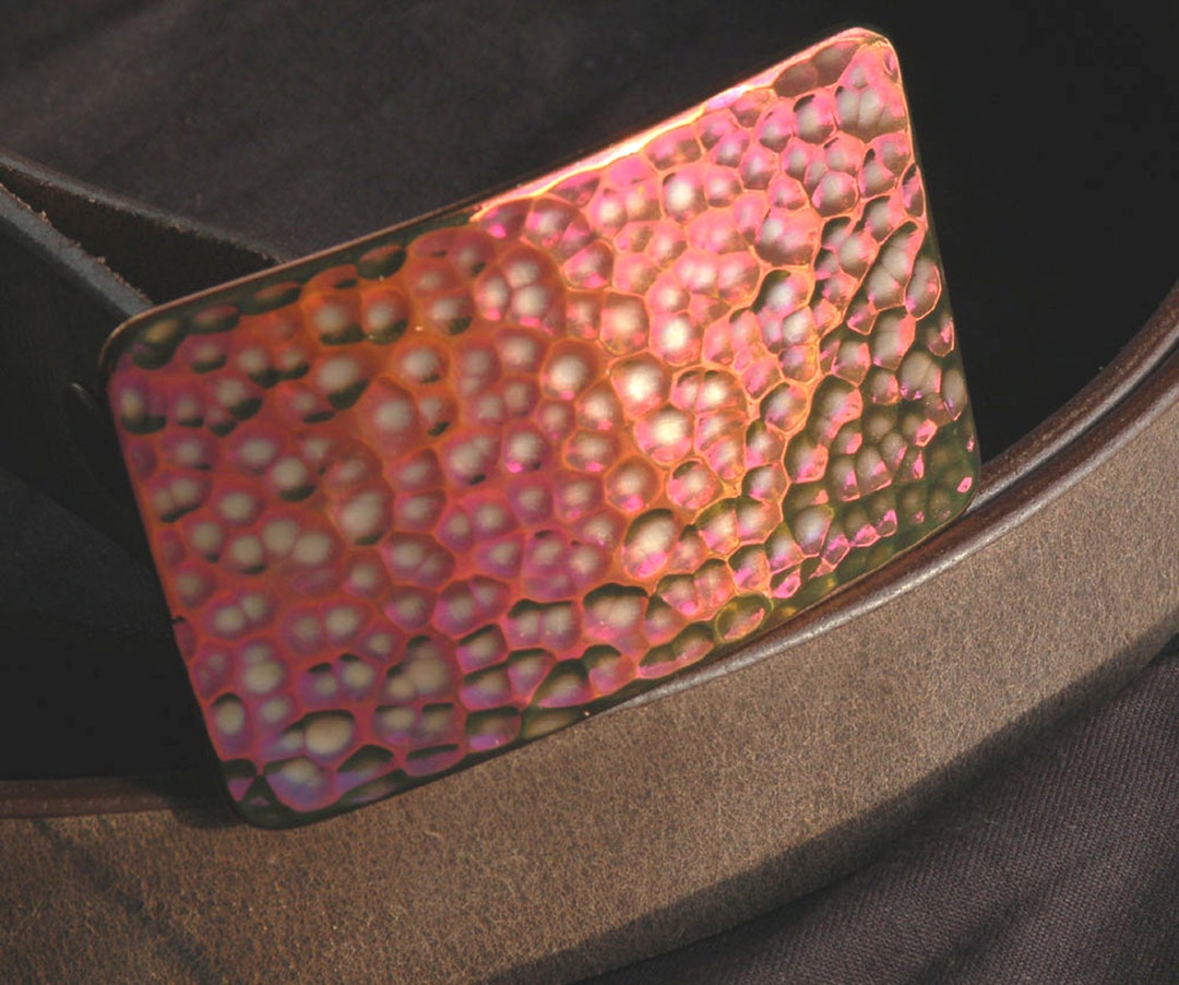 Belt and Buckle Pink Stainless Steel Buckle Unisex Hand Forged Golf ...