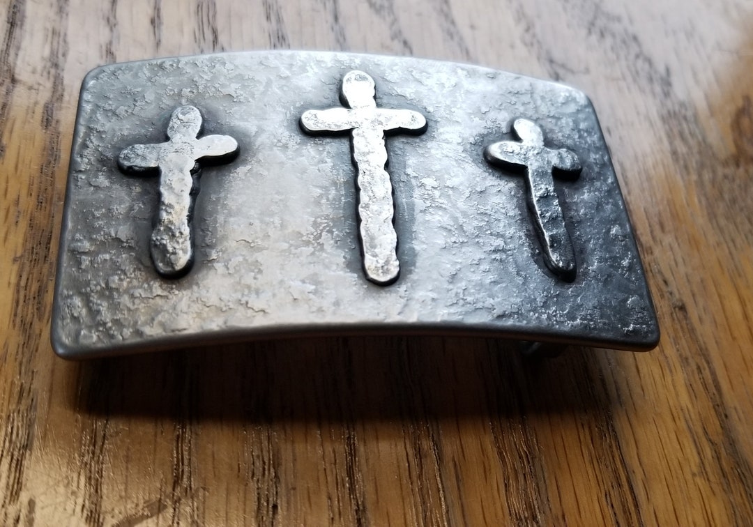 Belt Buckle, Old Rugged Cross, Hand Forged, Stainless Steel or Bronze ...