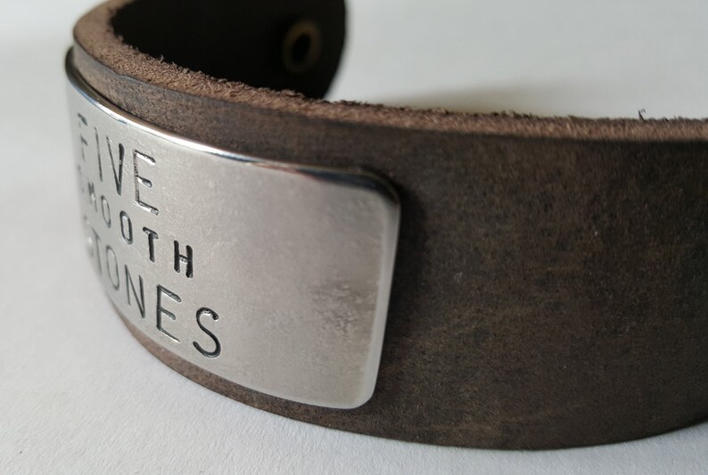 Personalized Bespoke Leather & Metal Cuff Bracelet Stamped Customized ...