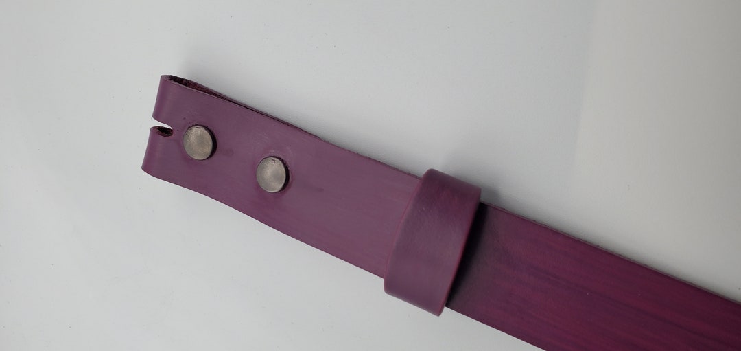 Purple Snap Belt Hand Dyed Leather Unisex Belt Coloured Belts Grape ...