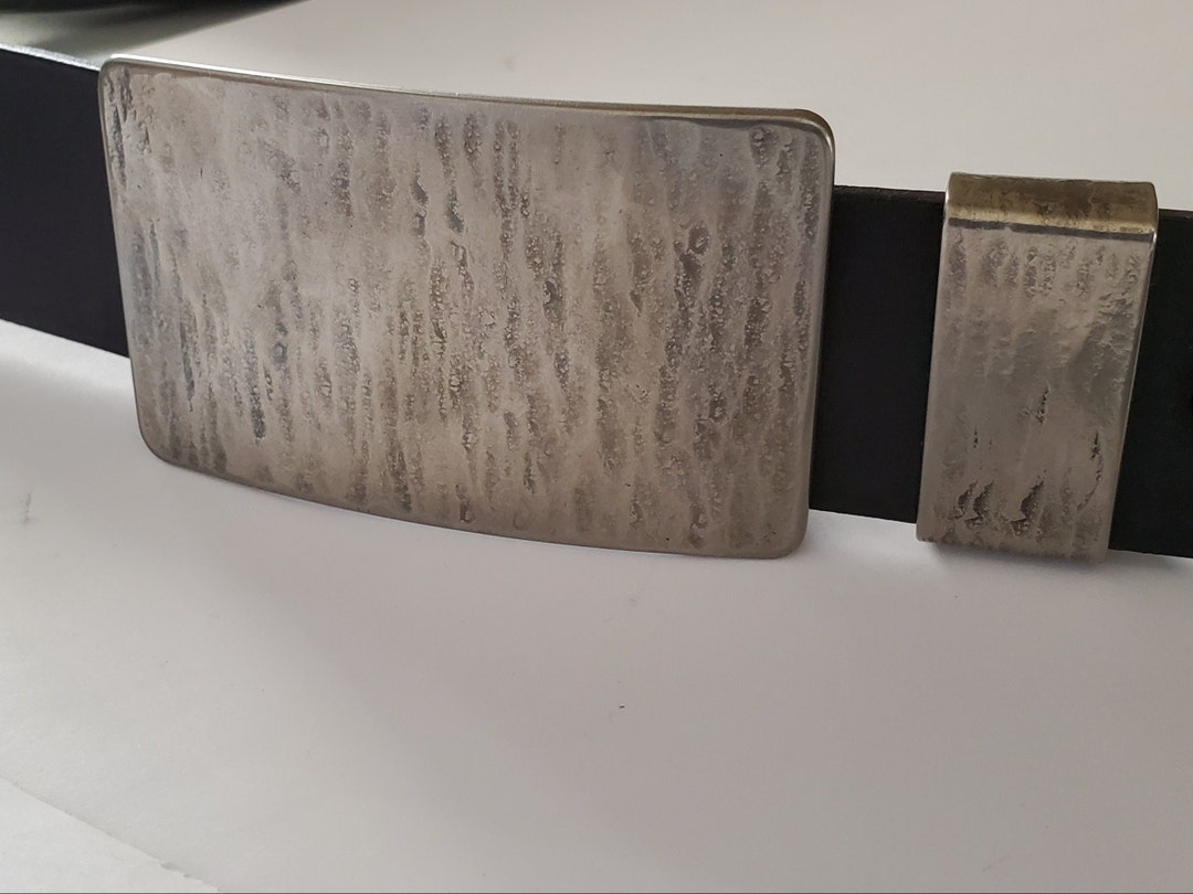 Hand-forged Belt & Buckle With Metal Keeper, Leather Belt Color Choice ...
