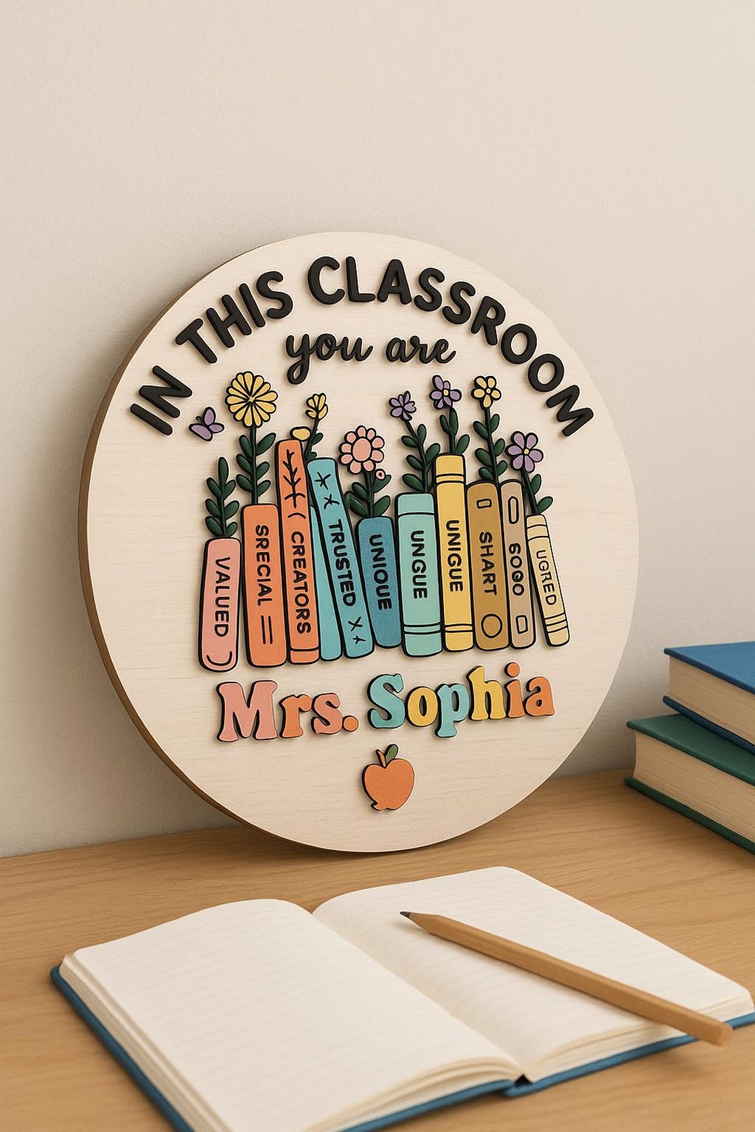 Cute Teacher Gifts, 3D Teacher Door Hanger, Classroom Welcome Sign ...