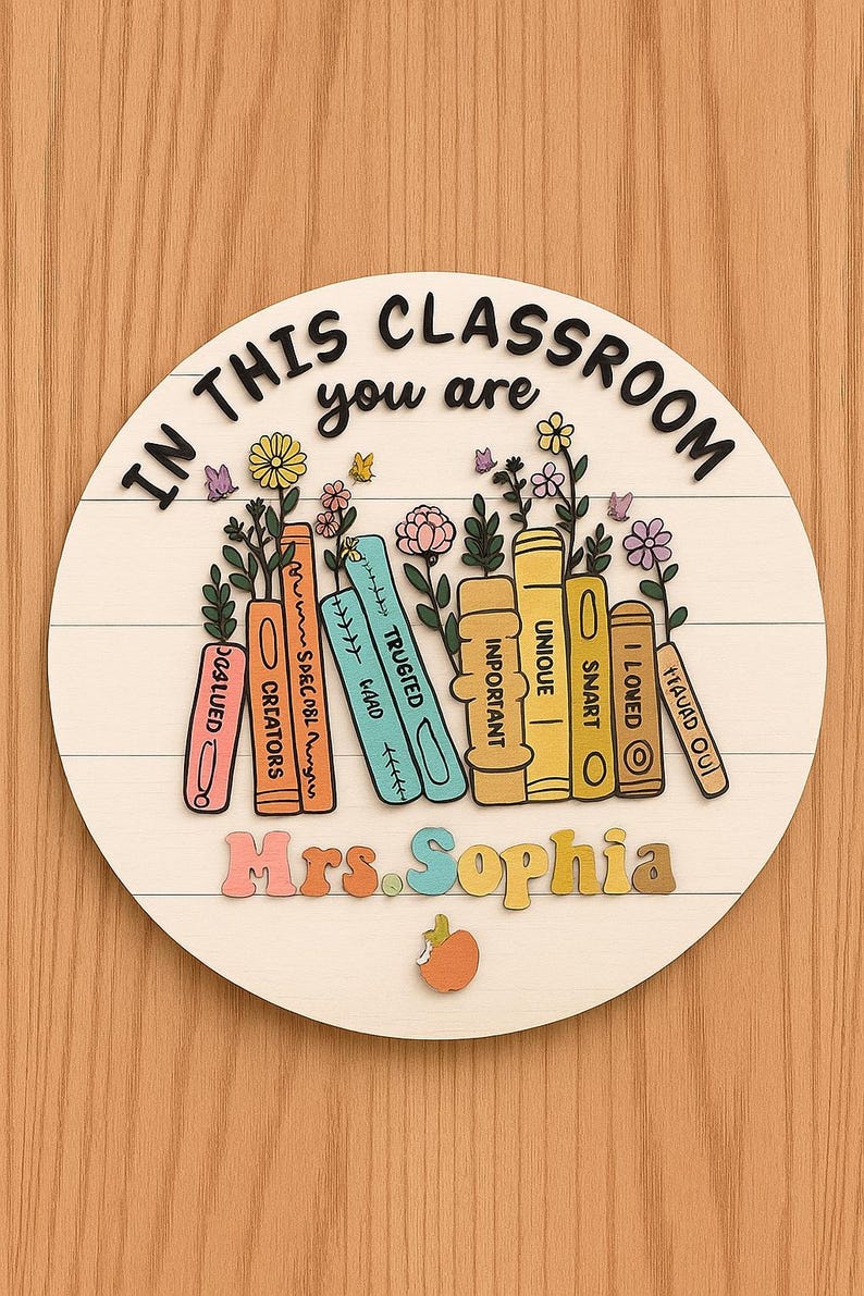 Cute Teacher Gifts, 3D Teacher Door Hanger, Classroom Welcome Sign ...