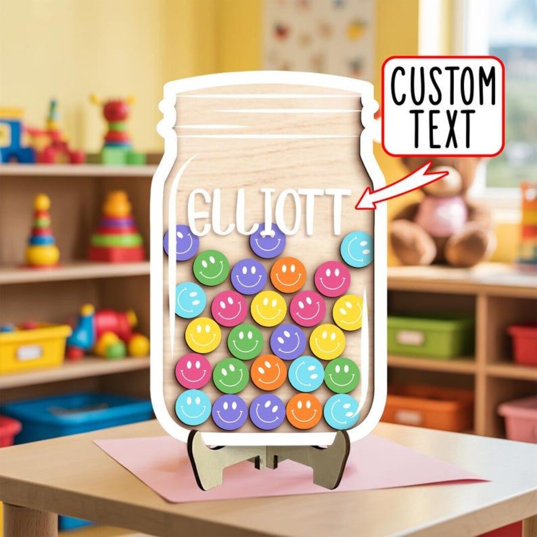 Custom Magnet Smiley Star Reward Jar, Back to School Gift, Classroom ...