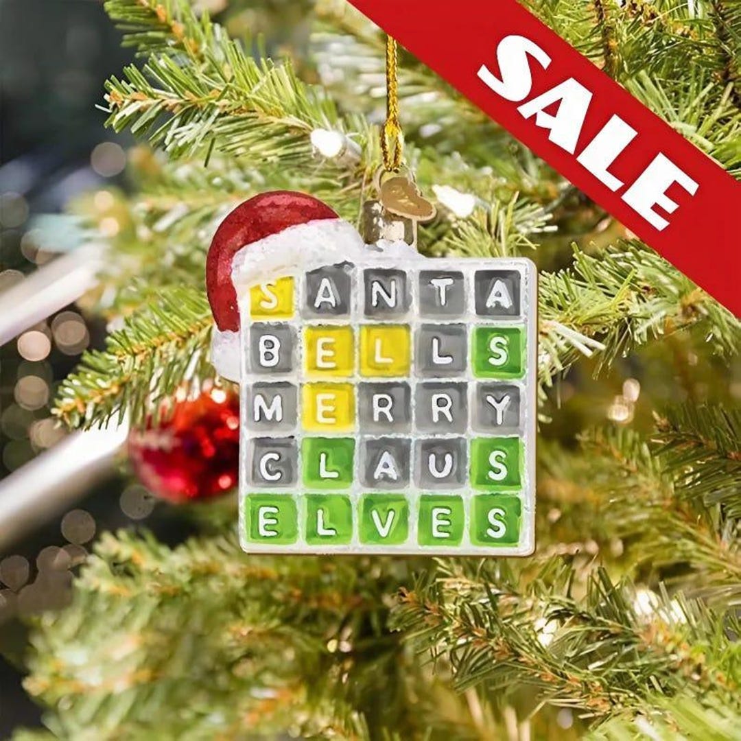 Wordle Ornament. Wordle 2D Christmas Gift. Funny Wordle Lover Gift 2024 ...