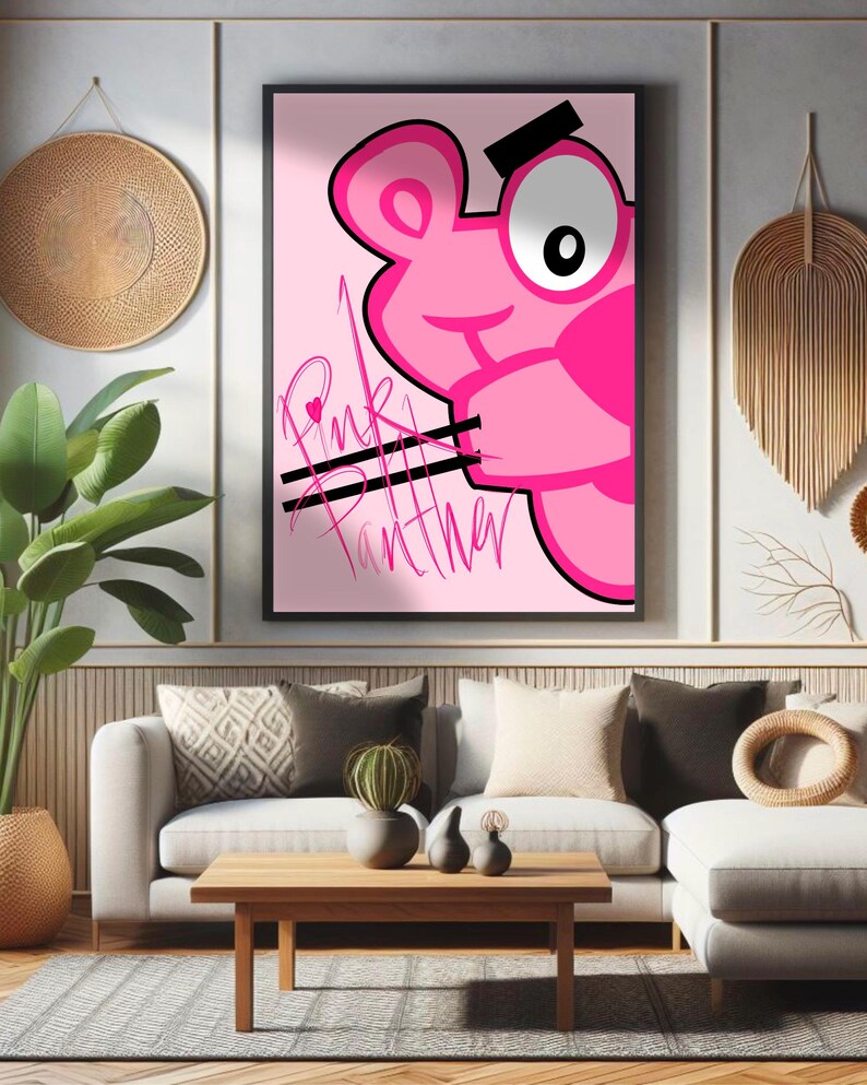 Pink Panther Cartoon Print, Retro Kids Room Decor (digital Download) - Etsy