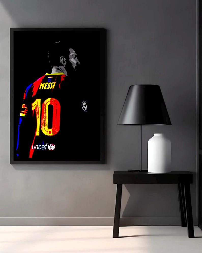 Messi Poster: Colorful Abstract Wall Art (digital Print) - Etsy