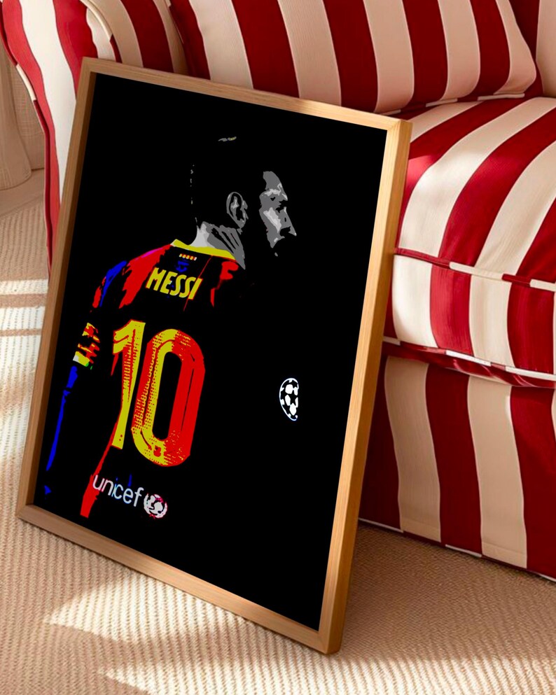 Messi Poster, Colourful Poster, Printable Wall Arts, Abstract Picture ...
