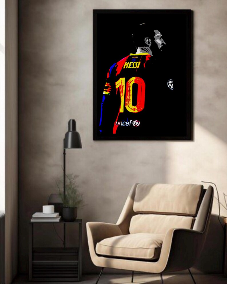 Messi Poster, Colourful Poster, Printable Wall Arts, Abstract Picture ...