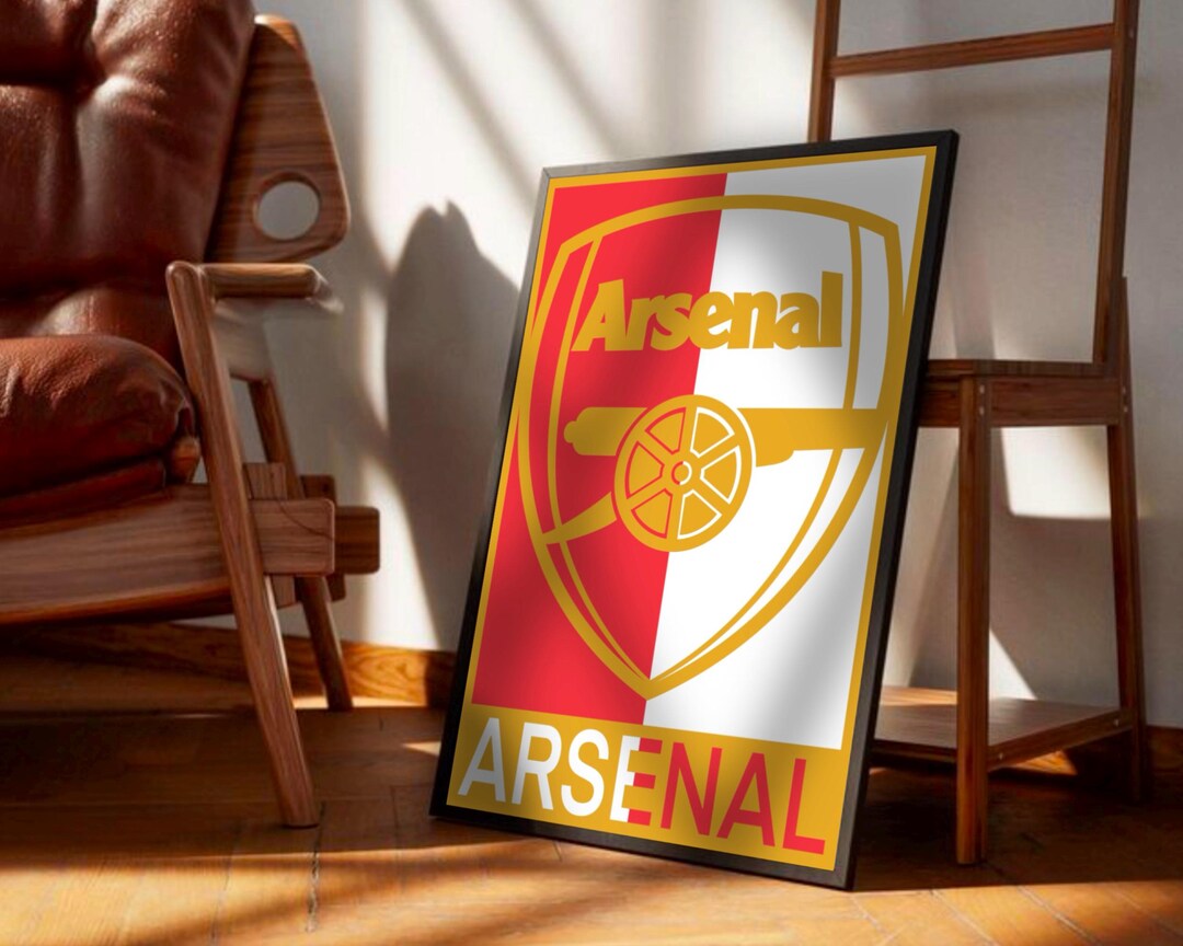 Arsenal Football Team Logo Poster, Uefa Game Room Decor (digital ...