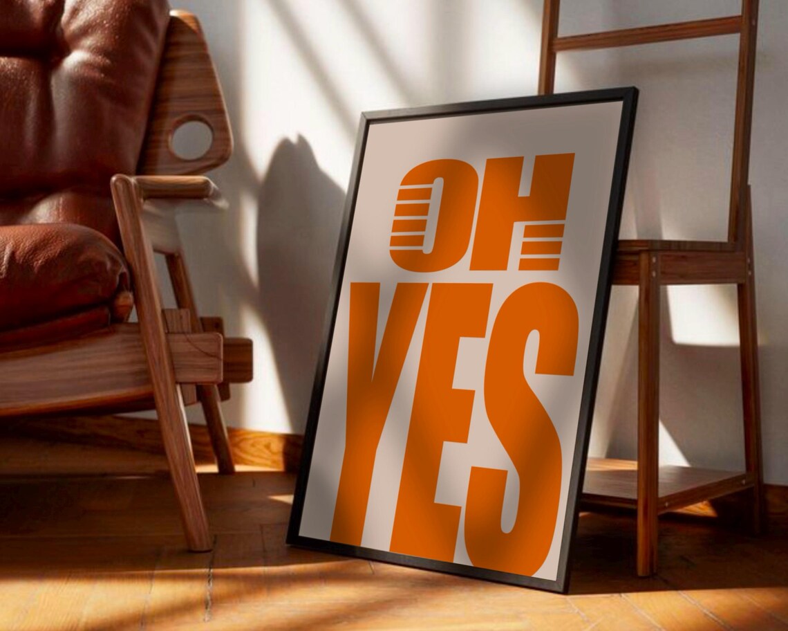 Bold 70s Typography Poster: Retro Modern Gallery Wall Art (digital ...