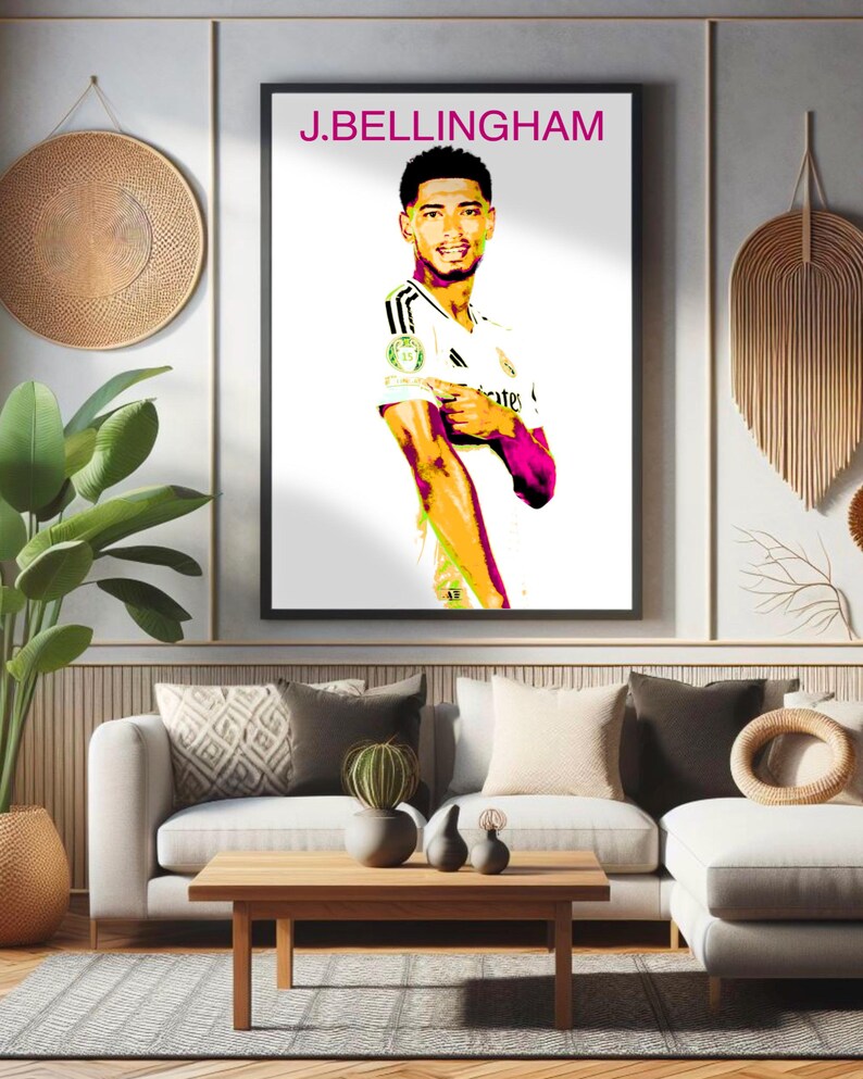 Jude Belligham Poster, Colourful Poster, Printable Wall Arts, Abstract ...