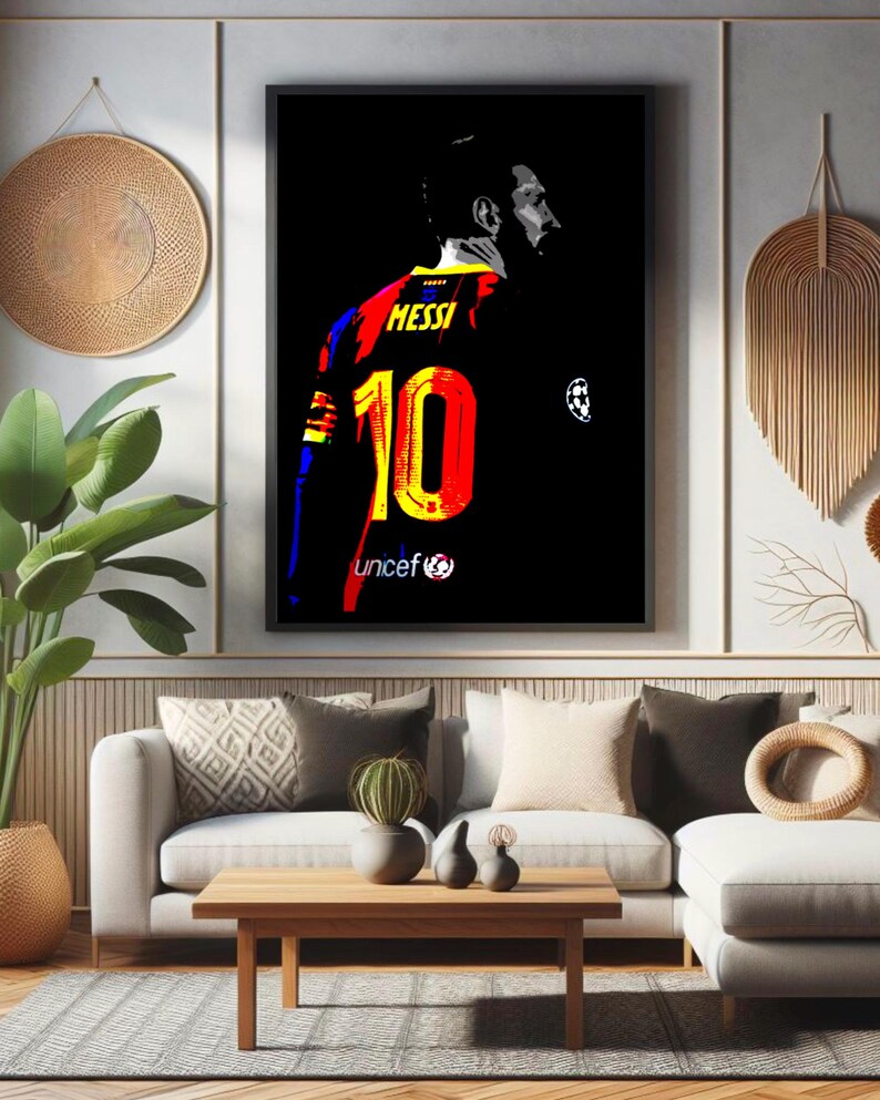 Messi Poster, Colourful Poster, Printable Wall Arts, Abstract Picture ...