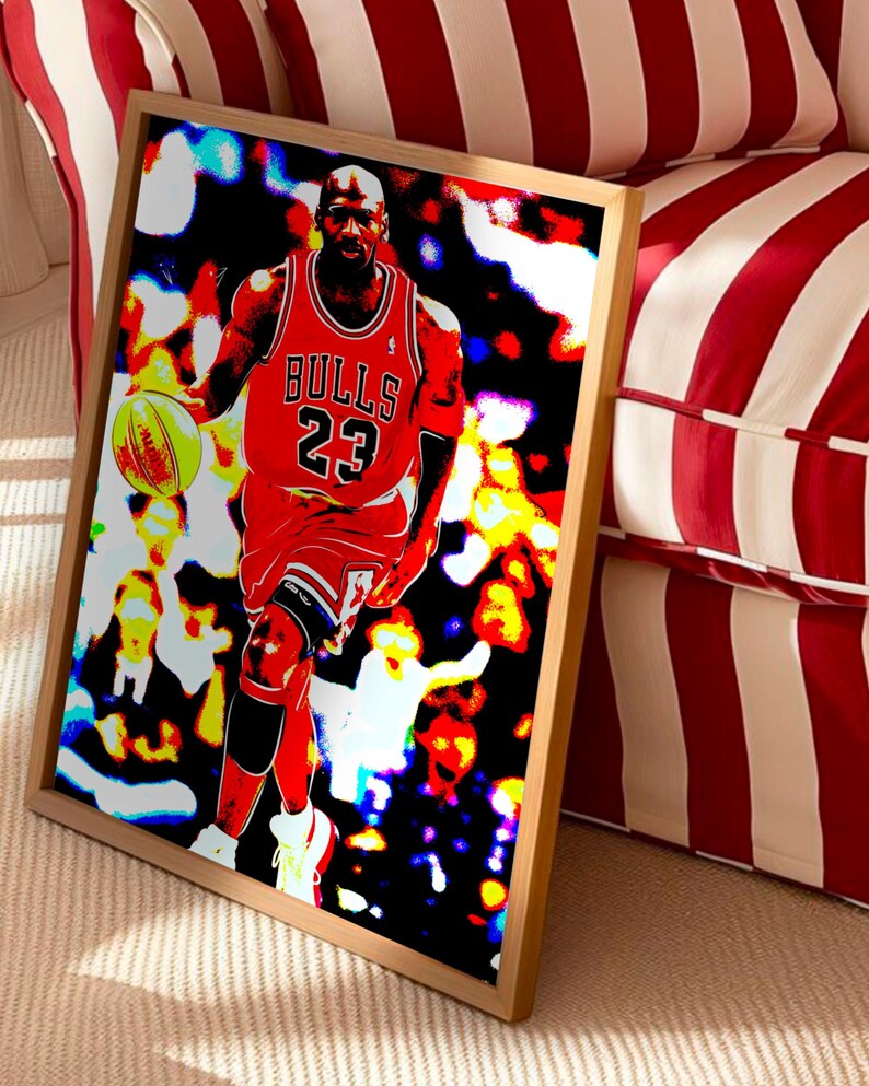 Michael Jordan Poster: Colorful Abstract Wall Art (digital Print) - Etsy