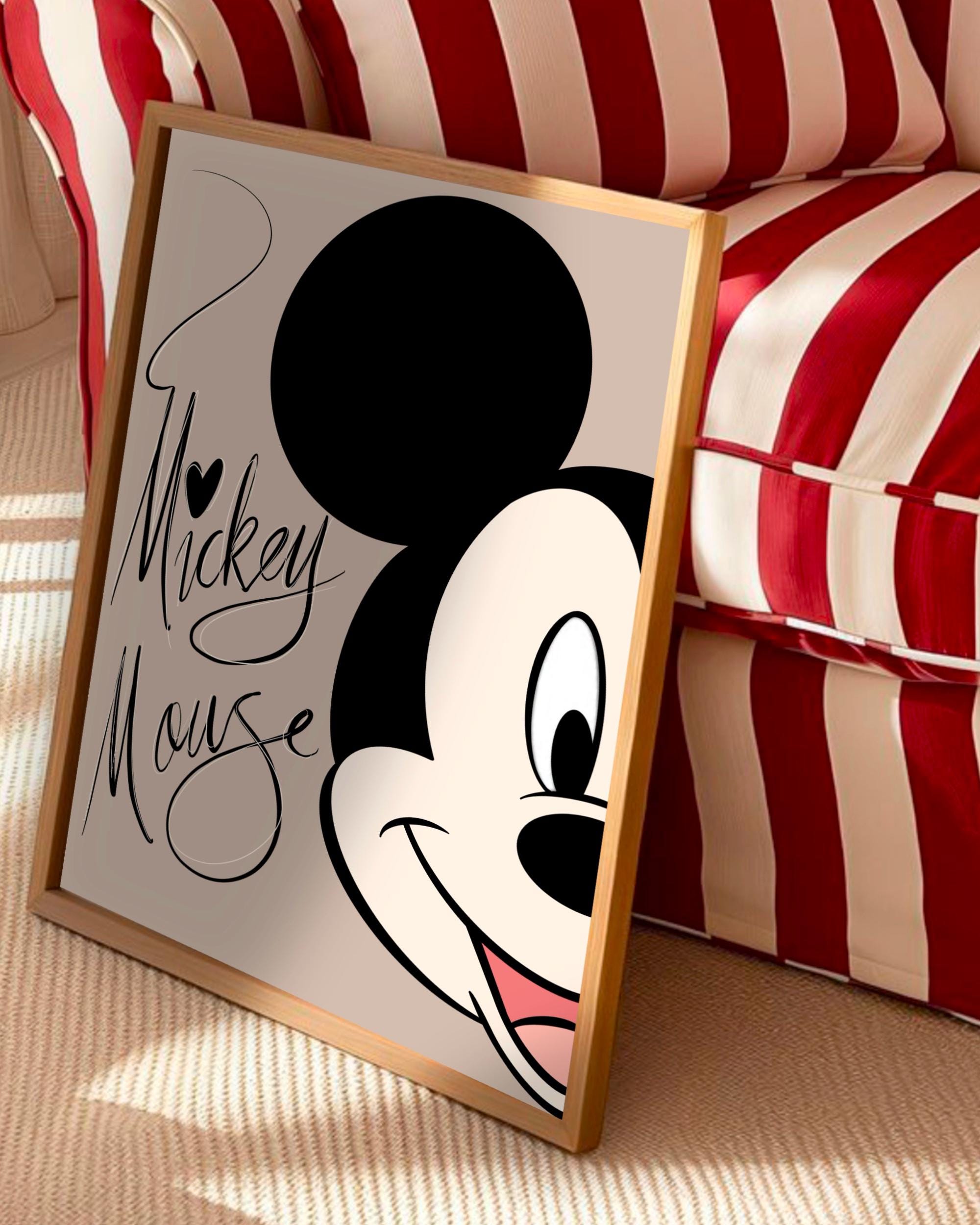 Cartoon Mickey Mouse Print, Kids Room Decor (digital Download) - Etsy