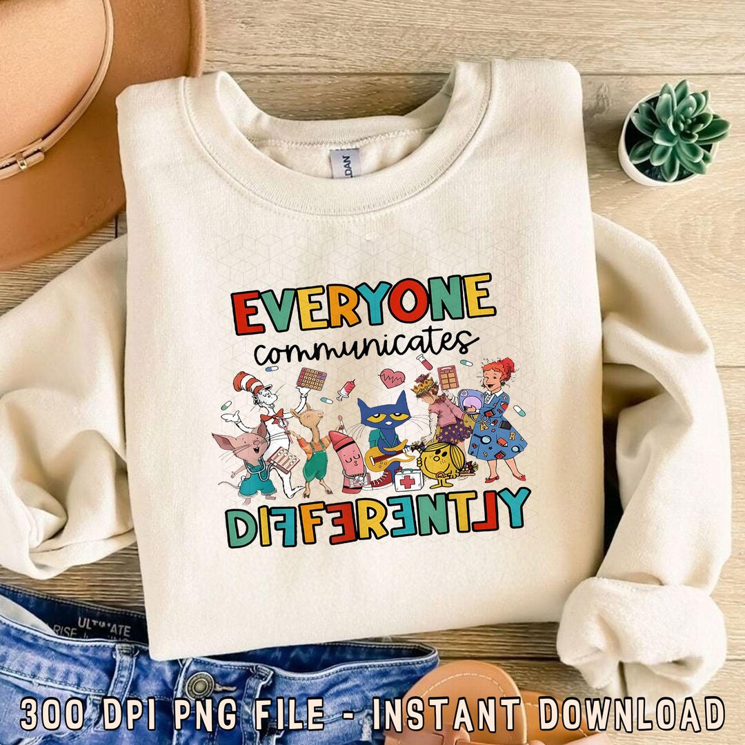 Everyone Communicates Differently Children's Book Png, Autism Awareness ...
