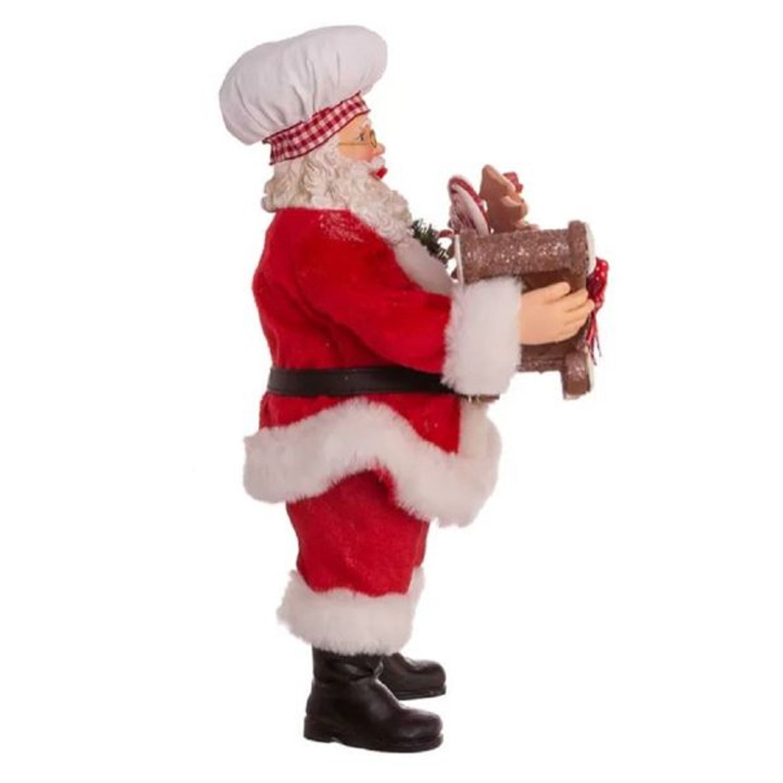 10.5 in Fabrich Chef Santa With Gingerbread Sleigh, Christmas ...