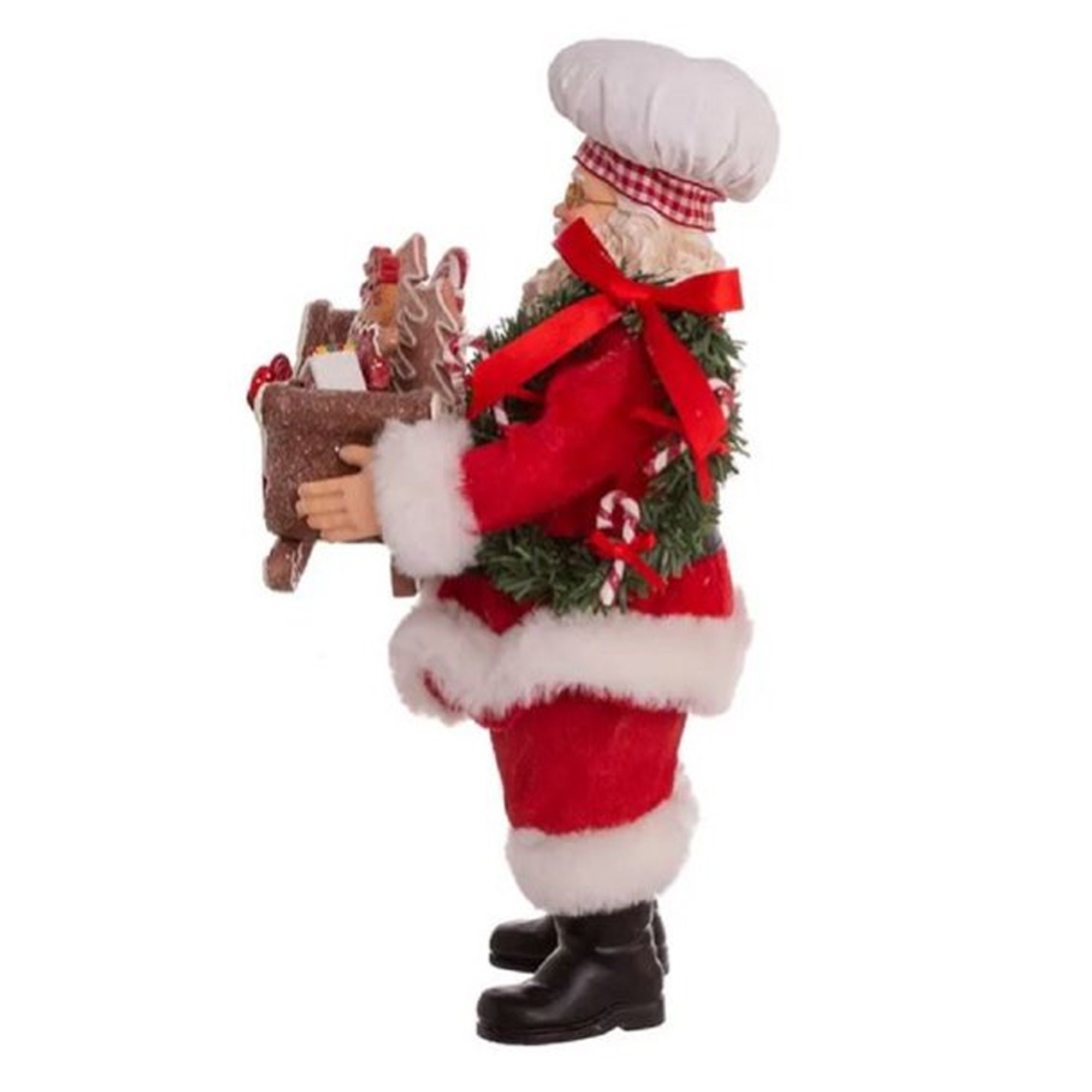 10.5 in Fabrich Chef Santa With Gingerbread Sleigh, Christmas ...