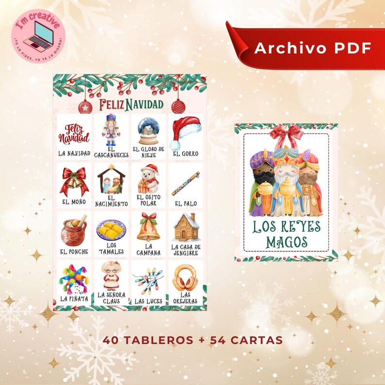 Lotería de Navidad para Imprimir | Mexican Christmas Bingo in Spanish ...