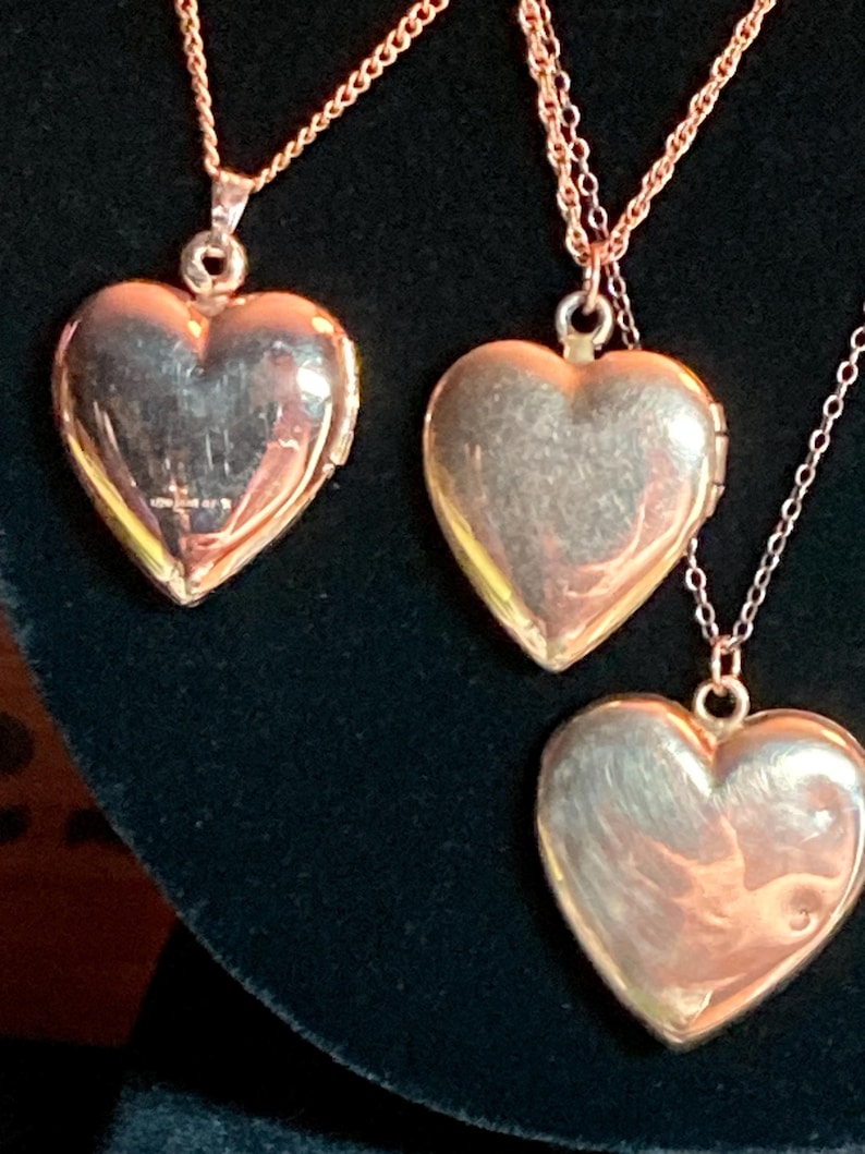 3 Vintage Gold Filled Heart Lockets Necklace Lot - Etsy