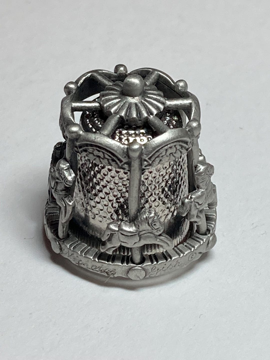 Vintage Signed Pewter Carousel Horses Thimble Movable - Etsy