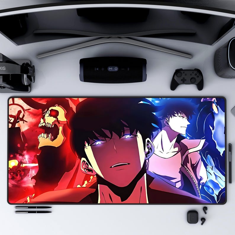 Sung Jin-woo Desk Mat, Solo Leveling Shadow Monarch Mousepad, MTG ...