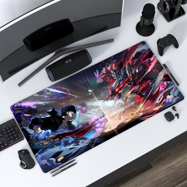 Sung Jin Woo Vs Beru Desk Mat, Epic Solo Leveling Showdown Design ...