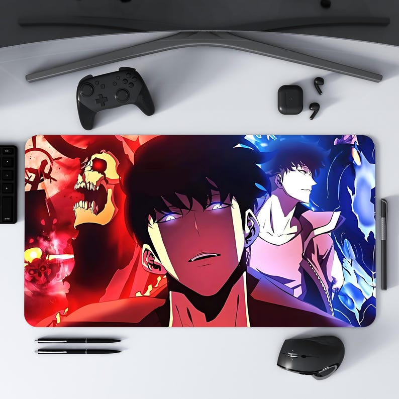Sung Jin-woo Desk Mat, Solo Leveling Shadow Monarch Mousepad, MTG ...