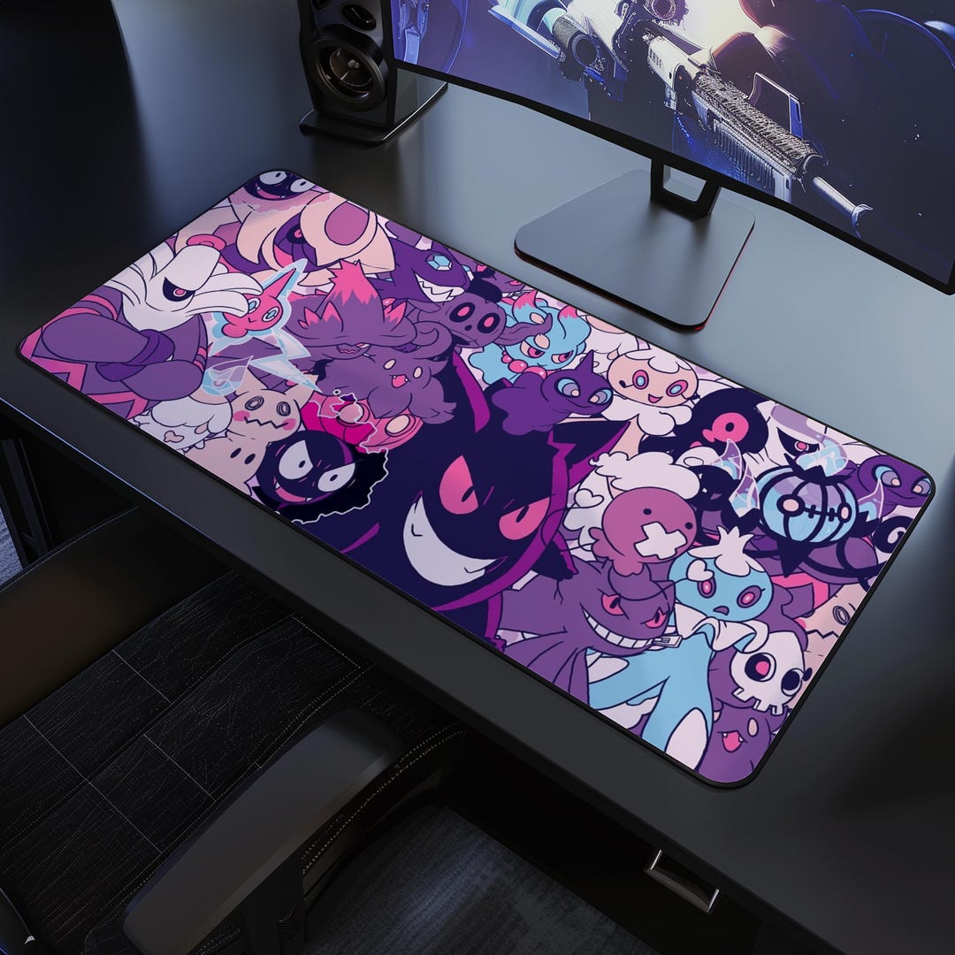 Gengar Desk Mat, Cursed Spirit Mousepad, Gaming Desk Mat Large XL XXL ...