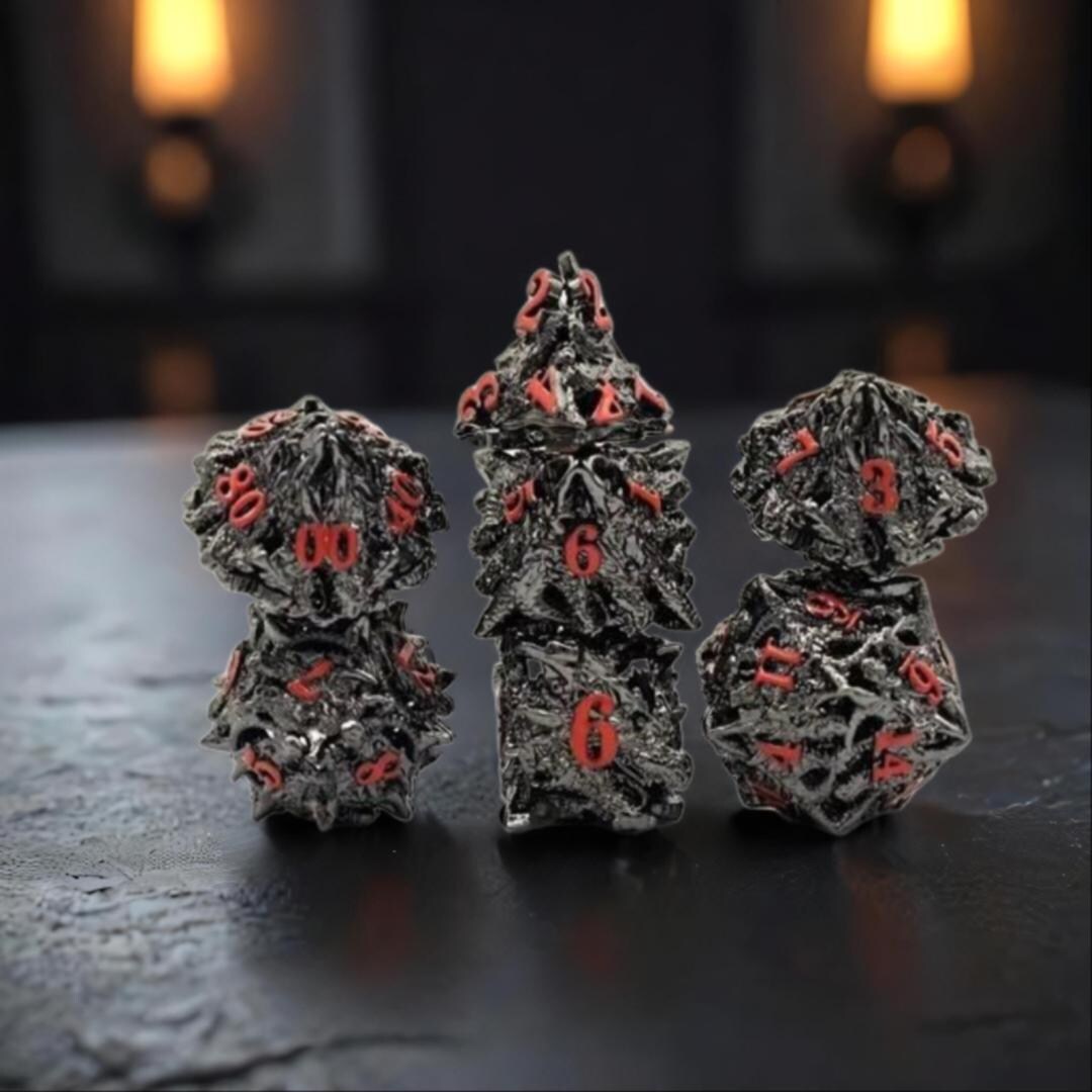 Ancient Orb 3D Metal Dice Set | Floating Core RPG Dice | Rare Hollow ...