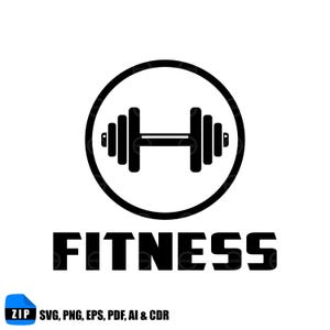 Minimalist Fitness Gym Logo: Barbell Icon, Custom Branding (digital ...