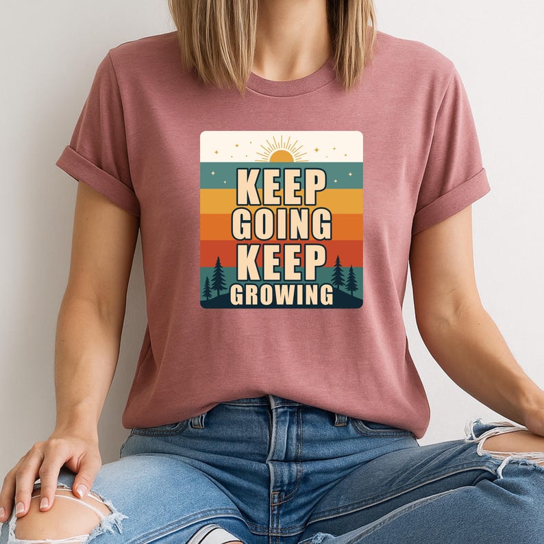 Retro Motivational Quote SVG: Keep Going Keep Growing (digital Download ...
