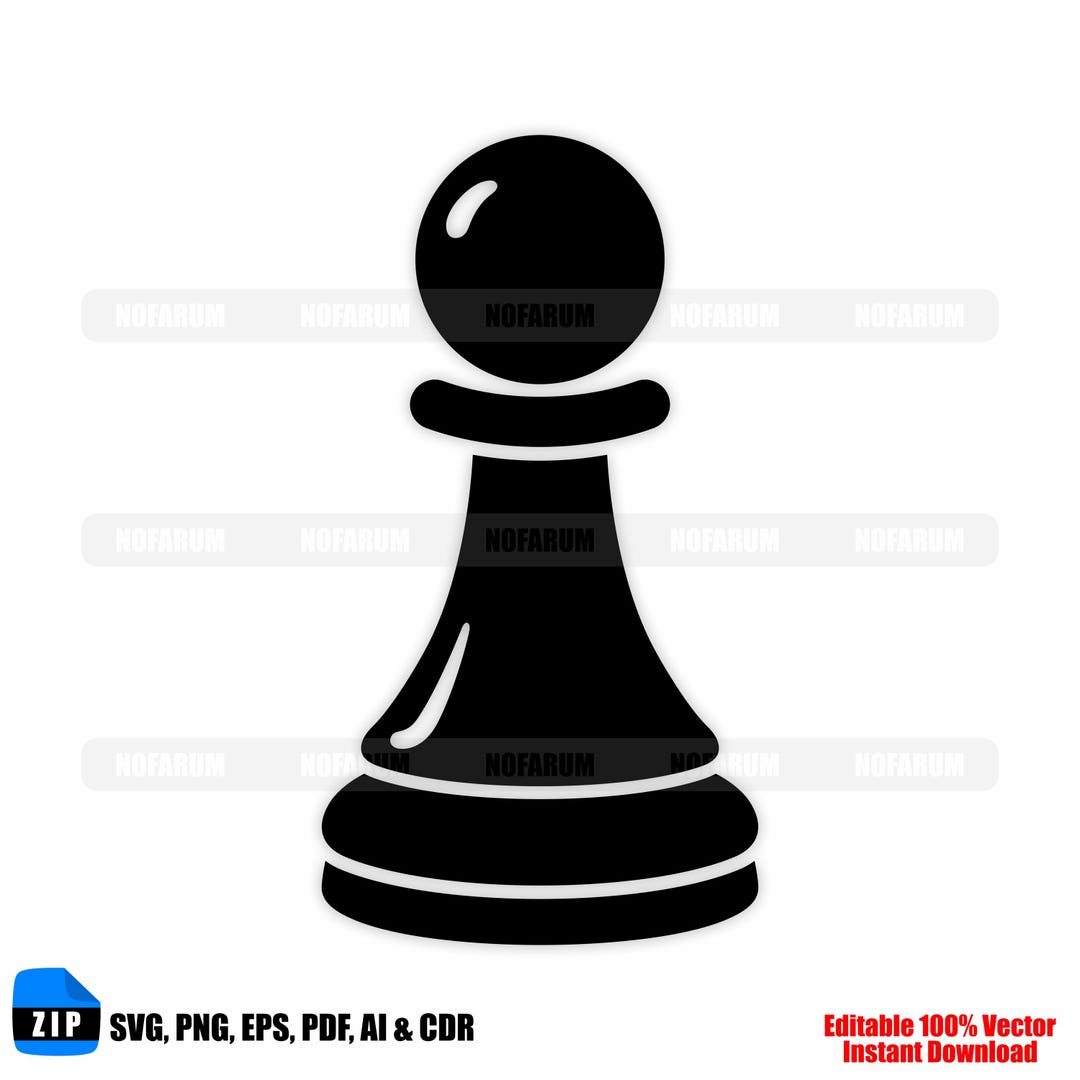 Chess Pawn SVG PNG Minimal Strategy Game Piece Cricut Laser Cut ...