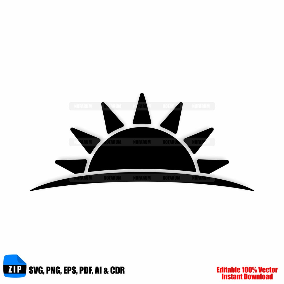 Sunrise SVG PNG, Minimal Sun Horizon Icon PNG (digital Download) - Etsy