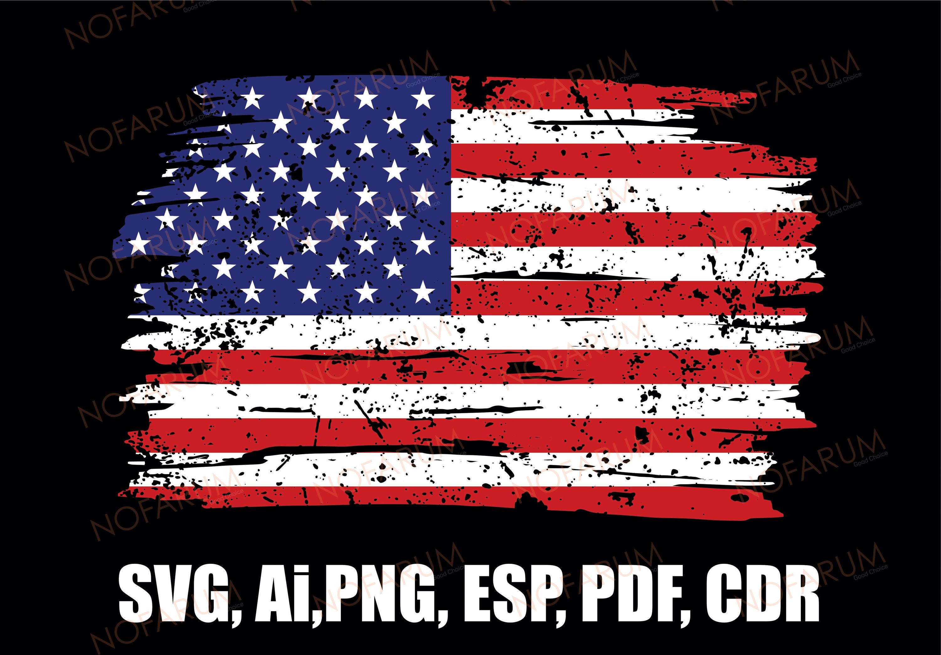 Distressed American Flag Svg Eps Png, American Flag Print, US Distress ...