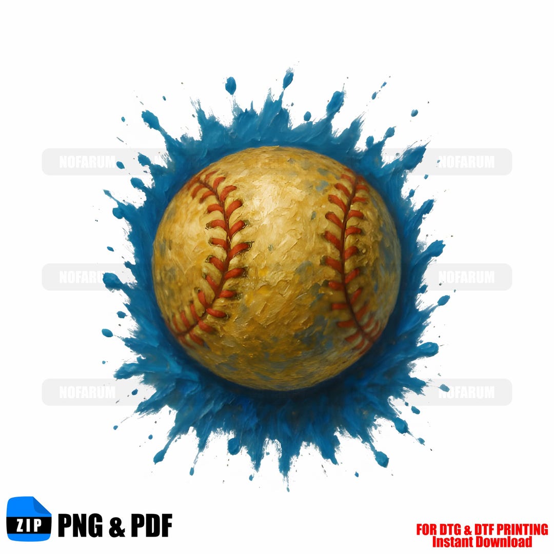 Baseball Splash PNG: Oil Paint Style Clipart (PNG & PDF) - Etsy