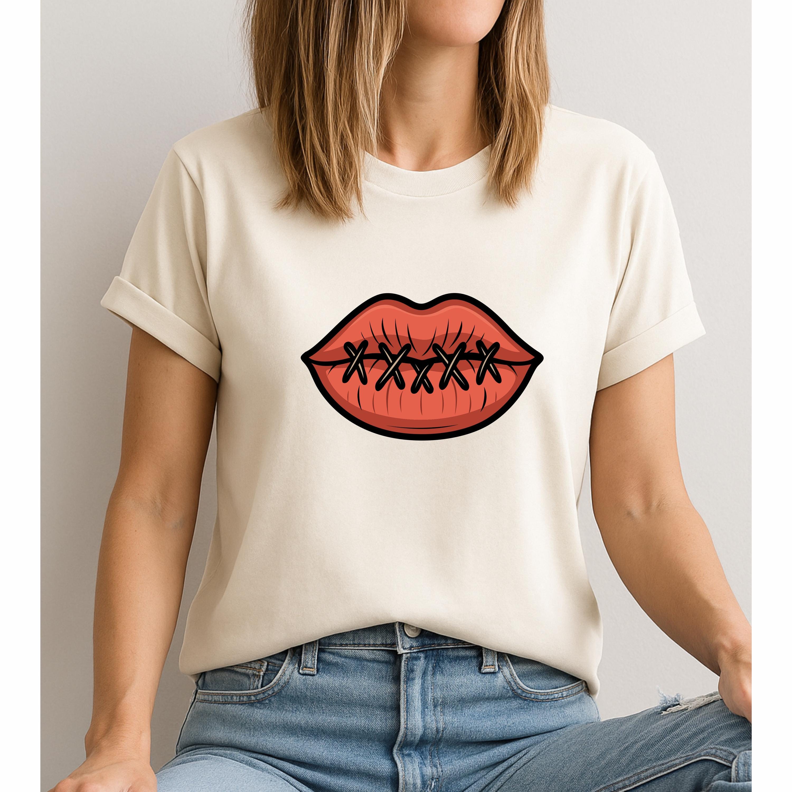 Stitched Lips SVG | Gothic Mouth Clipart | Horror Lips Vector | Silence ...