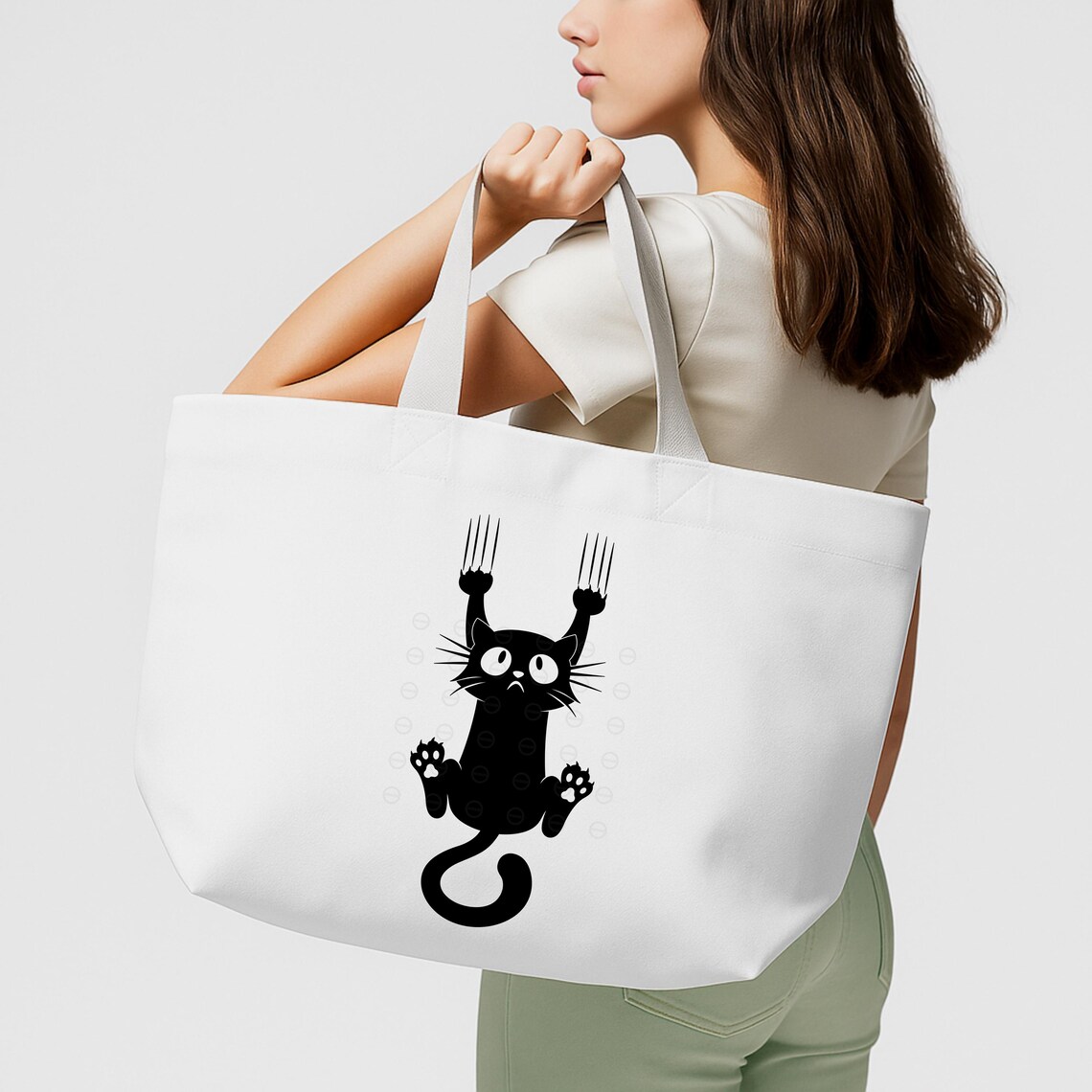 Funny Scratching Cat SVG: Black Cat Clipart, Vector Graphic (instant ...