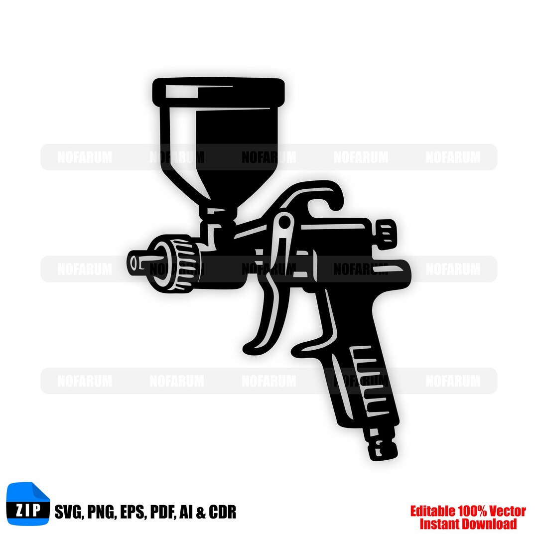 Paint Spray Gun SVG Airbrush Tool Painter Equipment Cricut Cut File ...