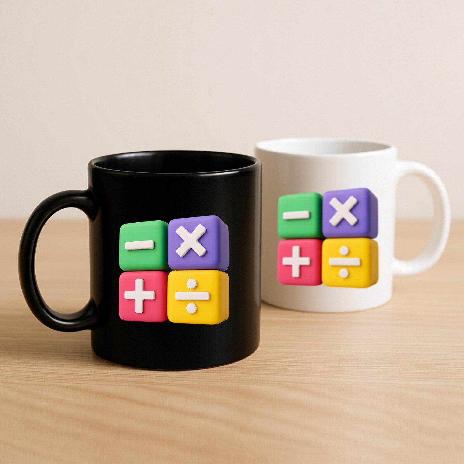 3D Math Symbols PNG & PDF | Colorful Arithmetic Clipart | Plus Minus ...